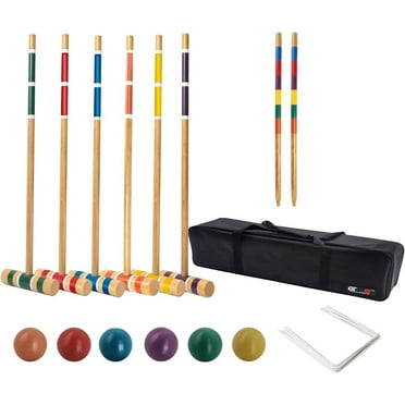 AmishToyBox.com Deluxe Croquet Game Set - 8 Player - with Wooden Stand ...
