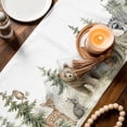 Bear Deer Fox Rabbit Table Runner 13x70 Inch Rustic Green Forest Animal ...
