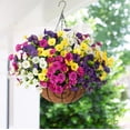 Artificial Hanging Flowers Basket Multi-color (3 Fuchsia, 3 Purple, 3 ...