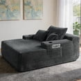 65" Plush Corduroy Modern Accent Chair, Comfy Reading Chair with Spring ...