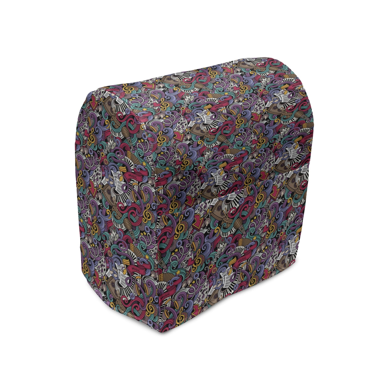 Hipster Stand Mixer Cover, Music Themed Hand Drawn Abstract Instruments ...