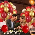 32pcs Dark Red and Metallic Gold Balloon Set - Perfect for Christmas ...