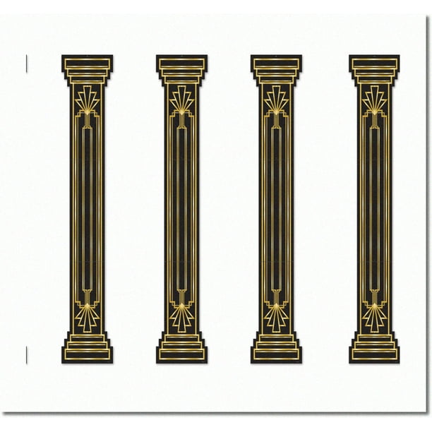 Roaring 20's Gala Décor Set: 4-Piece Column Pull Down Cut Outs ...