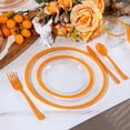 Clear Orange Disposable Plates Set for 50 Guests Includes 10 Inch ...