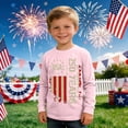 Boys Stars and Stripes Graphic Long Sleeve T Shirt Crew Neck Casual ...