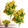 2Pc Simulation Eucalyptus Violet Flower - Yellow 2Pcs of Artificial ...