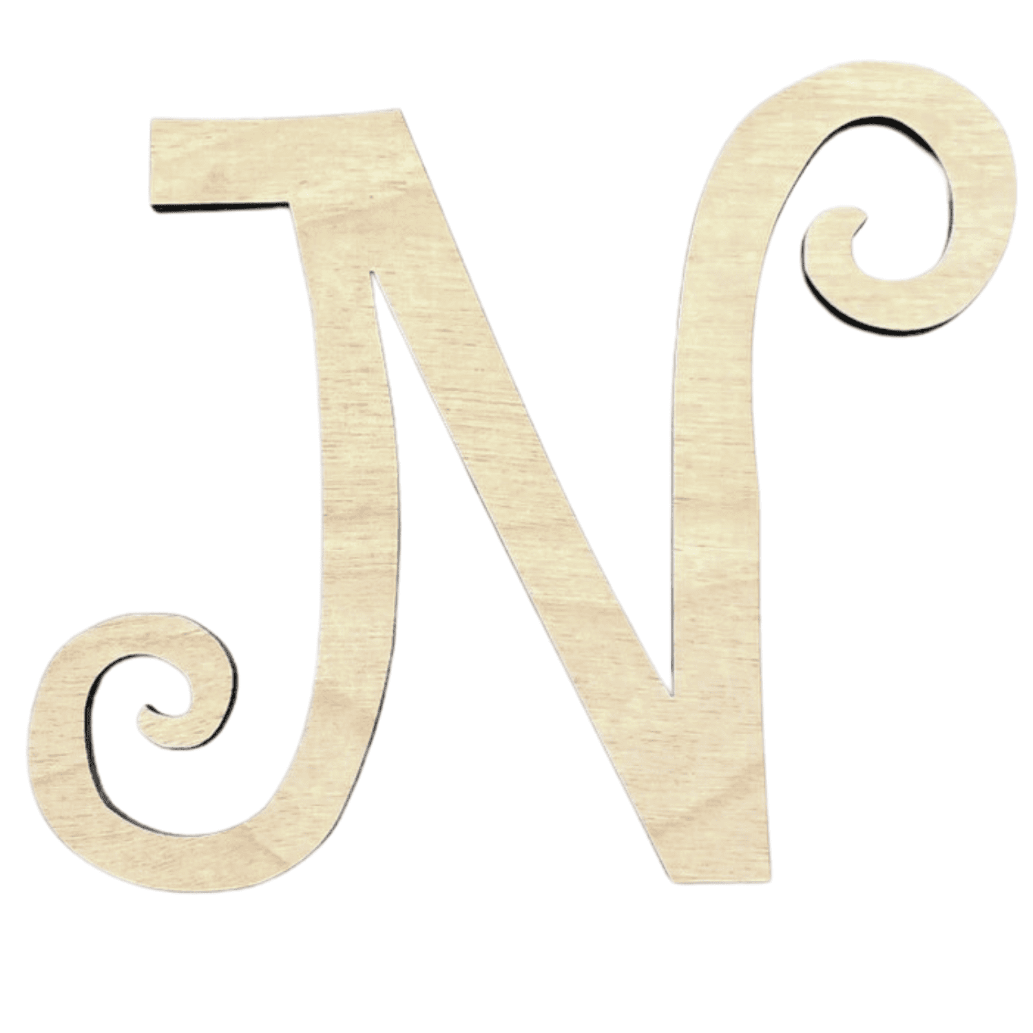 Krafty Supply - 6" Tall Birch Letter N | 1/4" Birch Plywood |Curlz ...