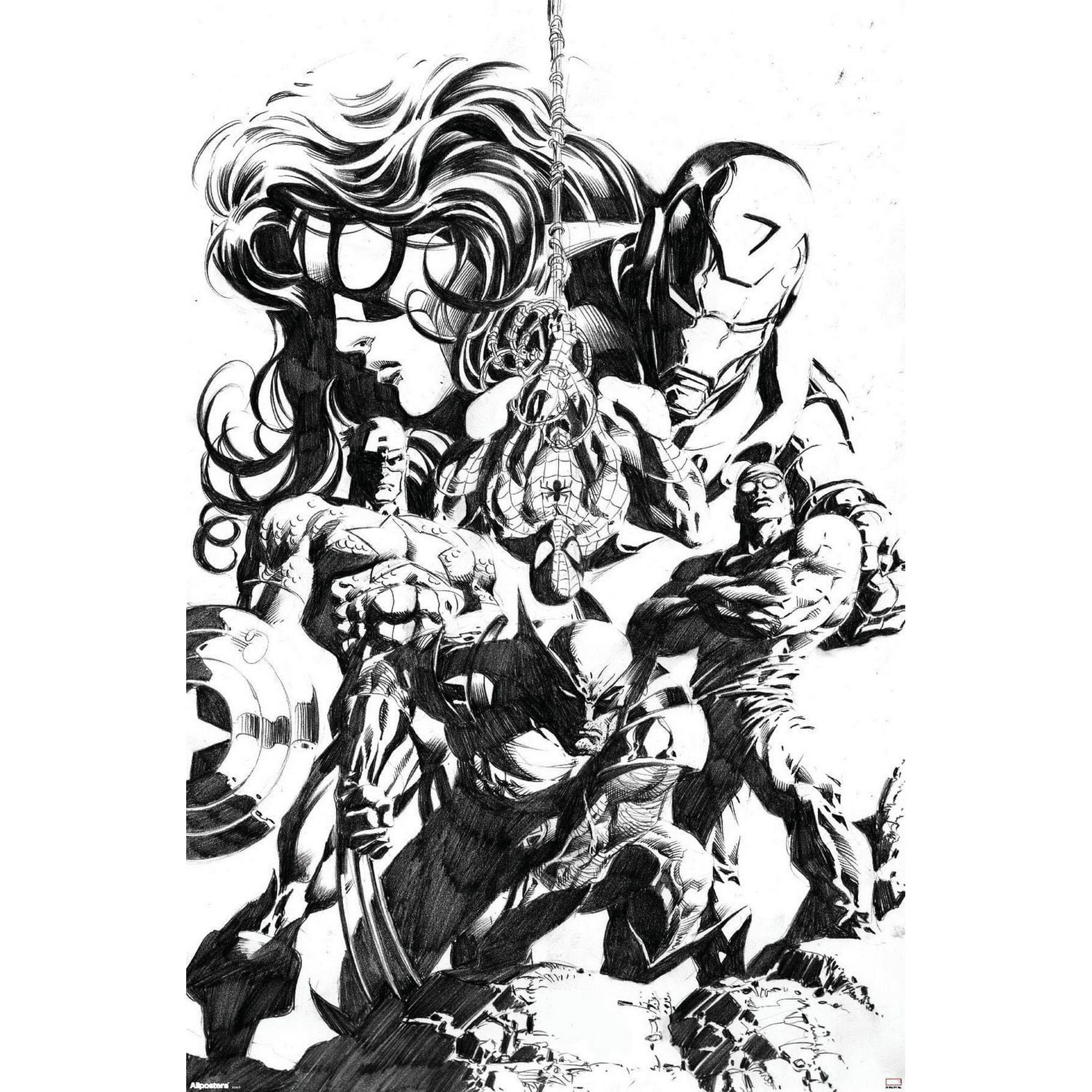 Click here for Trends International Marvel Sketch - Group Wall Po... prices