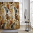Autumn Leaves Shower Curtain for Bathroom, Botanical Rustic Brown ...