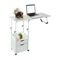 Overbed Table Foldable Adjustable Over Bed Desk with Wheels and Storage ...