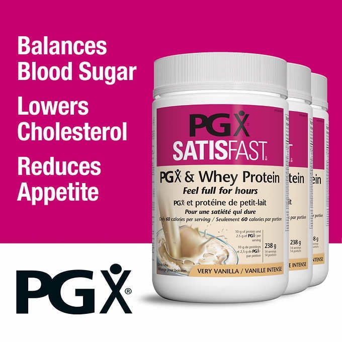 PGX Satisfast Whey Protein - Very Vanilla - 3 X 238g | Walmart Canada