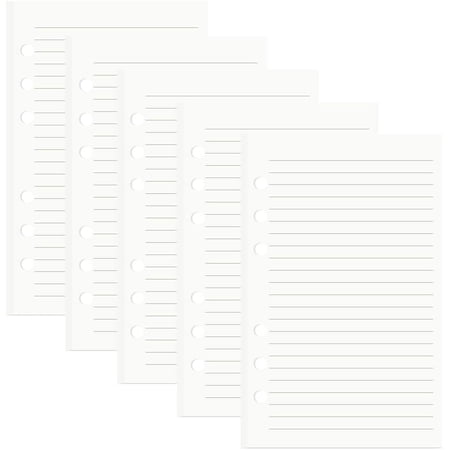 A6 Refill Paper, 5 Packs A6 Lined Filler Paper Loose Leaf Paper Inserts ...
