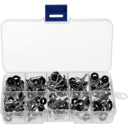 80Pcs 10 Sizes Boat Fishing Rod Guide Repair Kit, Pole Tip Tops Eyelets ...