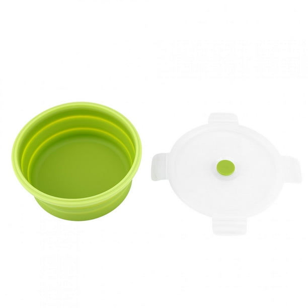 Lunch Box, 800ml Round Silicone Bento Box Collapsible Lunch Box ...