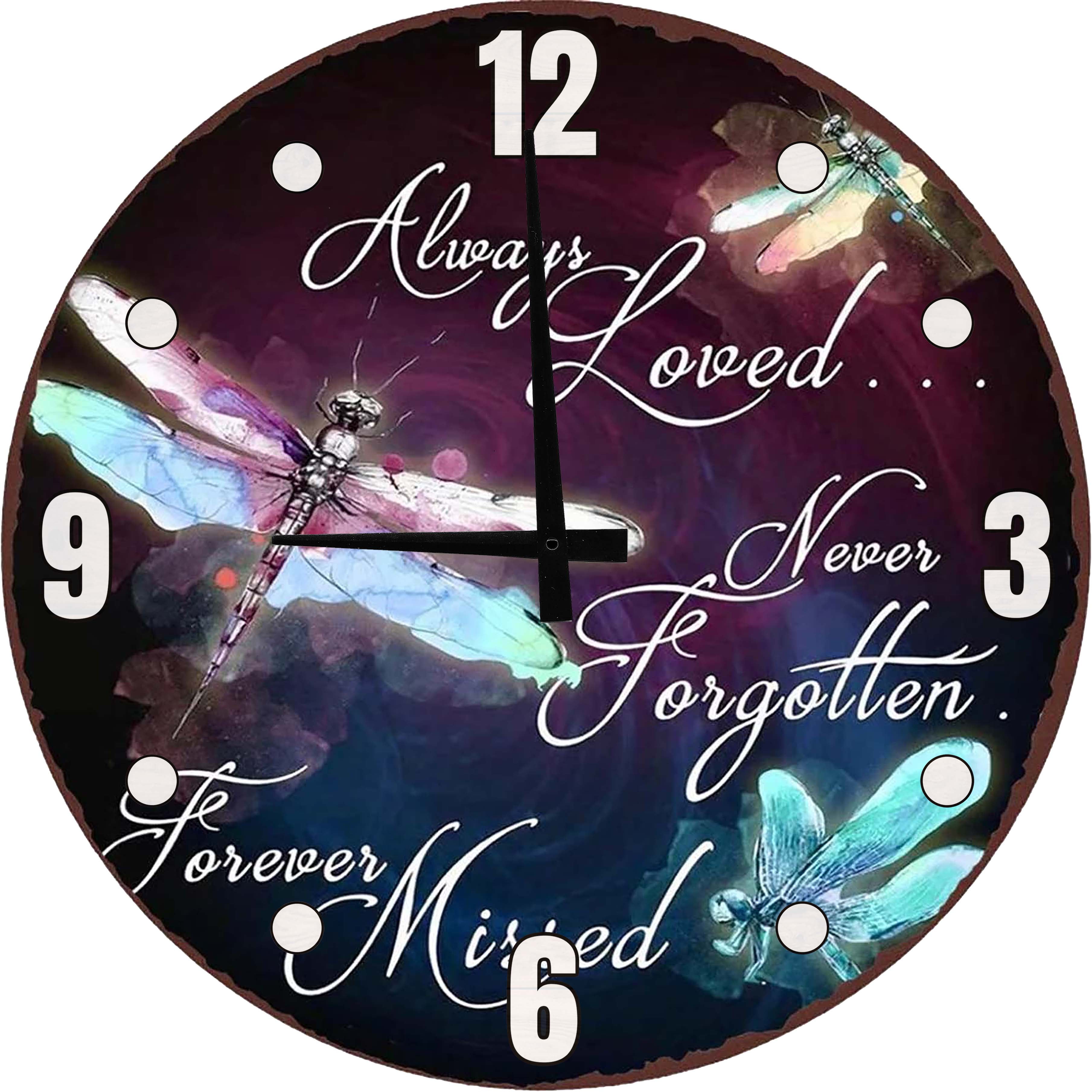 Wood Wall Clock Always Loved Forever Missed Home Large Wall Clock 18 ...
