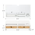 Bambloom Monitor Stand with 2 Drawers,White Wood Monitor Riser for ...