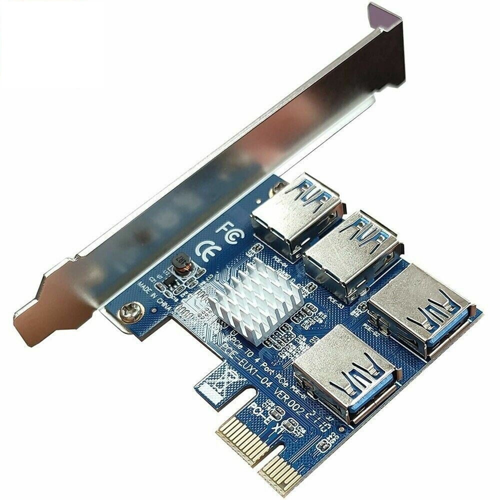 PCIe 1 to 4 PCI express 16X slots Riser Card PCI-E 1X to External 4 PCI ...