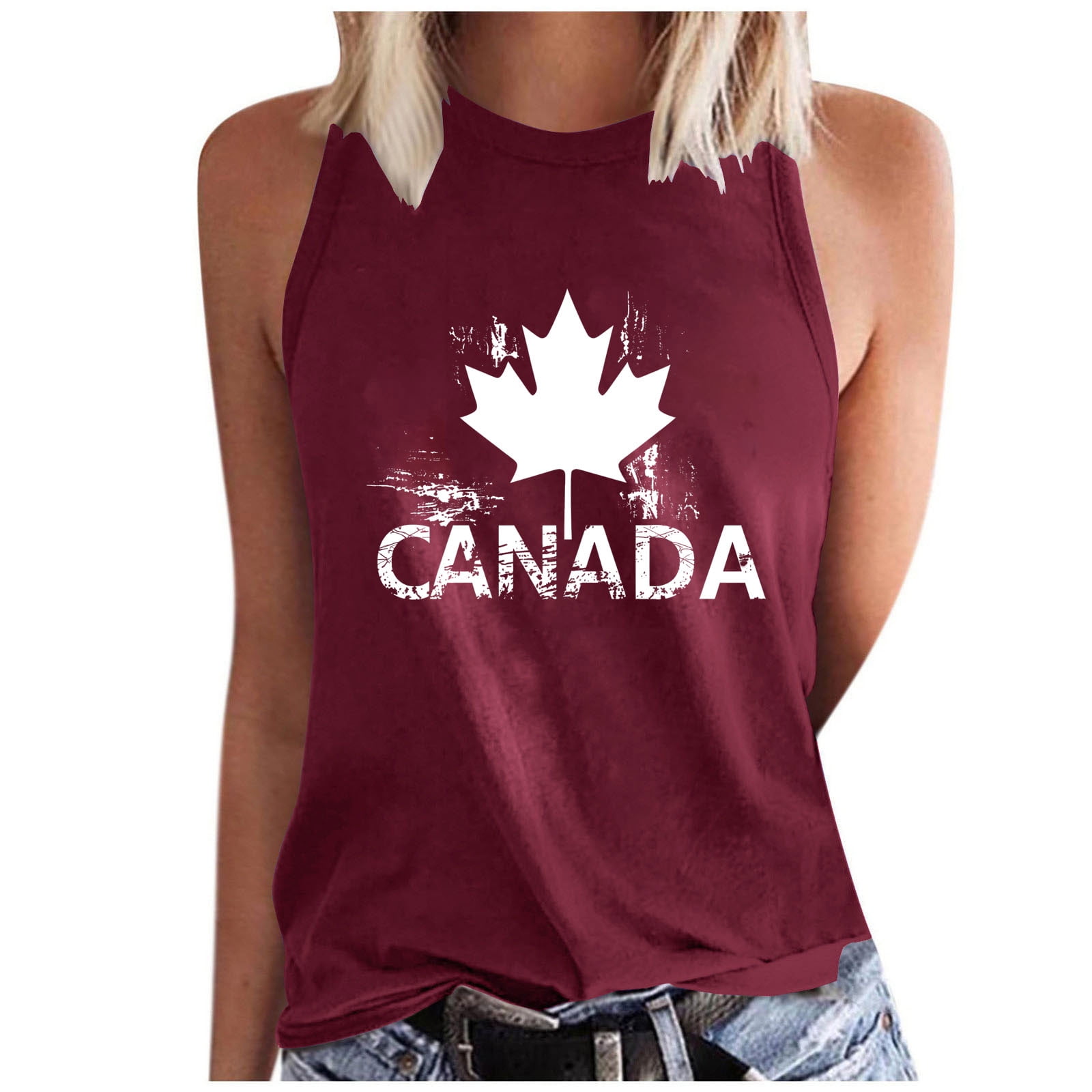 Click here for Amzcrzy Tank Top For Women Trendy Maple Leaf Print... prices
