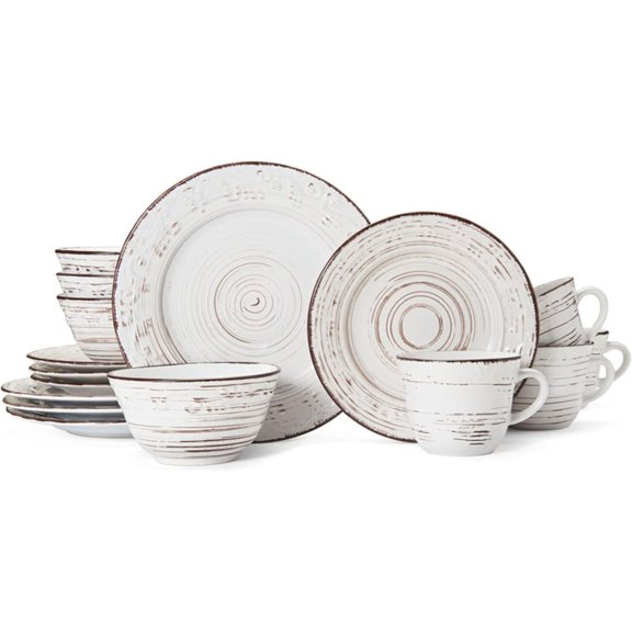 Melamine Dinnerware Sets for 4, 12 Piece Plates and Bowls Sets - BPA ...