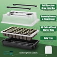 40-Cell Seed Starter Tray Kit with Grow Light & Humidity Dome, Mini ...