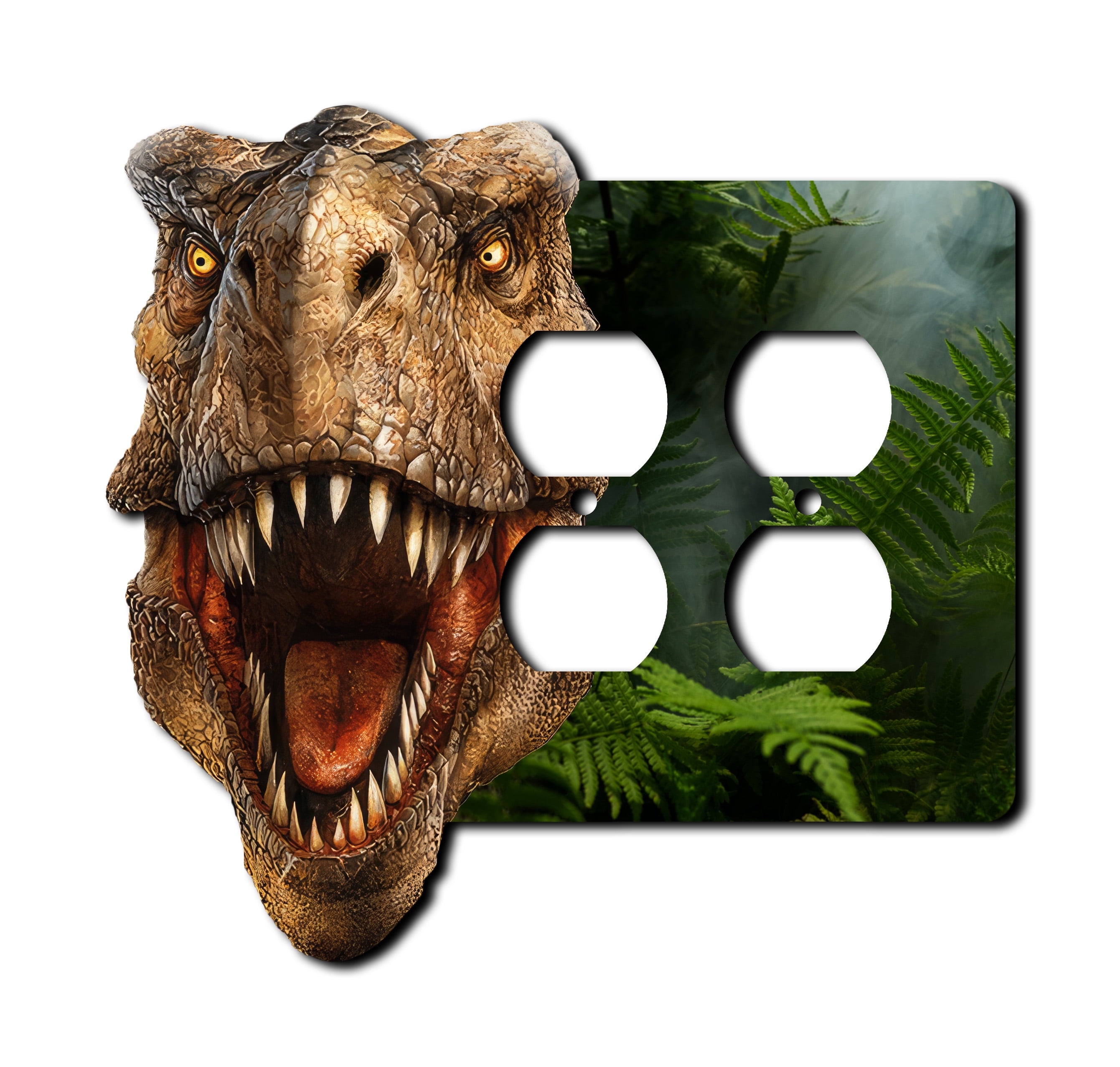 Off The Wall Plates - T-Rex Dinosaur - Double Gang Outlet Wallplates ...
