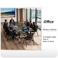 47.2 in Black Set of 4 Folding Conference Tables with Wheels, Flip Top ...
