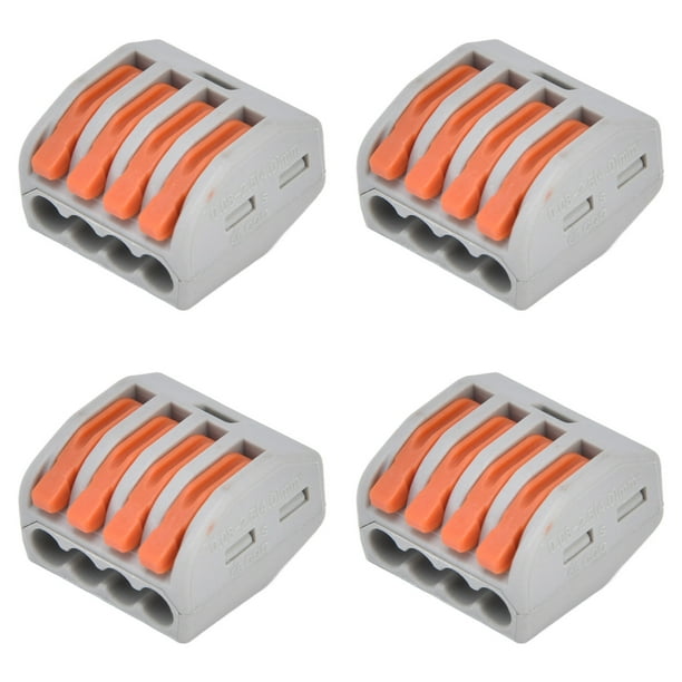 4 Way Compact Wire Connectors, Flame Retardant Conductor Terminal Block ...