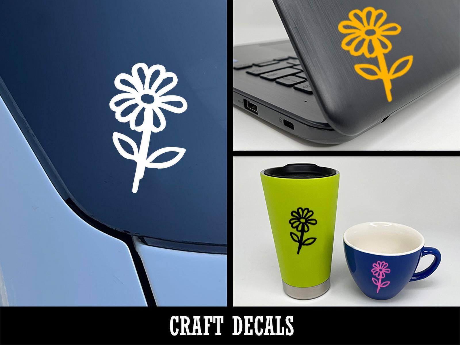 Daisy Flower Sketch Craft Vinyl Indoor Outdoor Decal Sticker - Copper ...