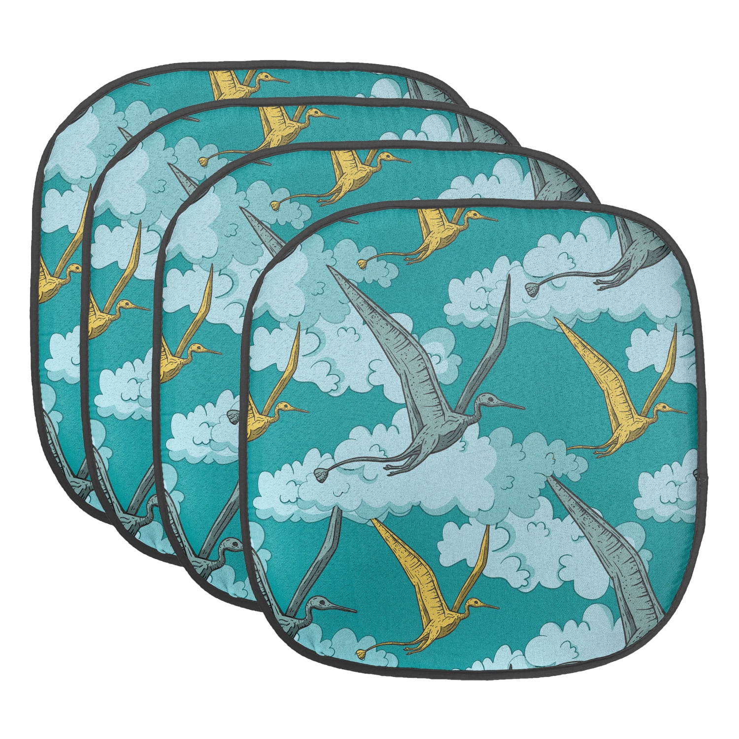 Reptile Chair Seating Cushion Set of 4, Flying Pteranodon in the Sky ...