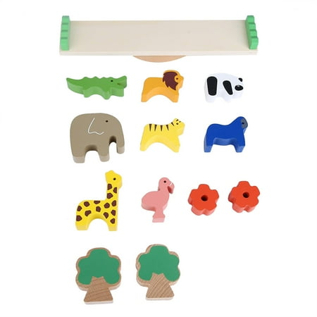 Fdit Balancing Blocks Game,Wooden Balancing Game Forest Animals Plants ...