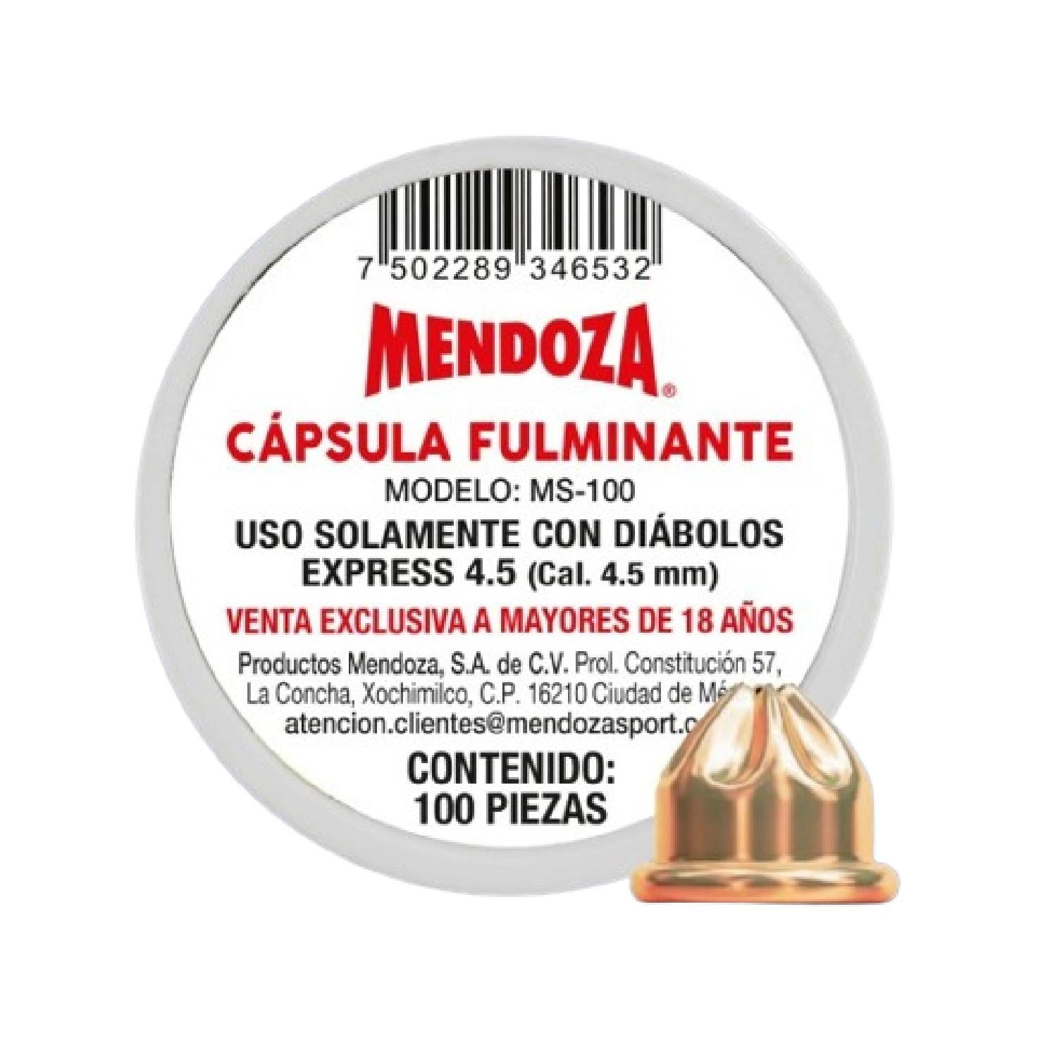 Capsula Fulminante Mendoza Para Diábolos 4.5mm 100pz MS-100 | Walmart ...