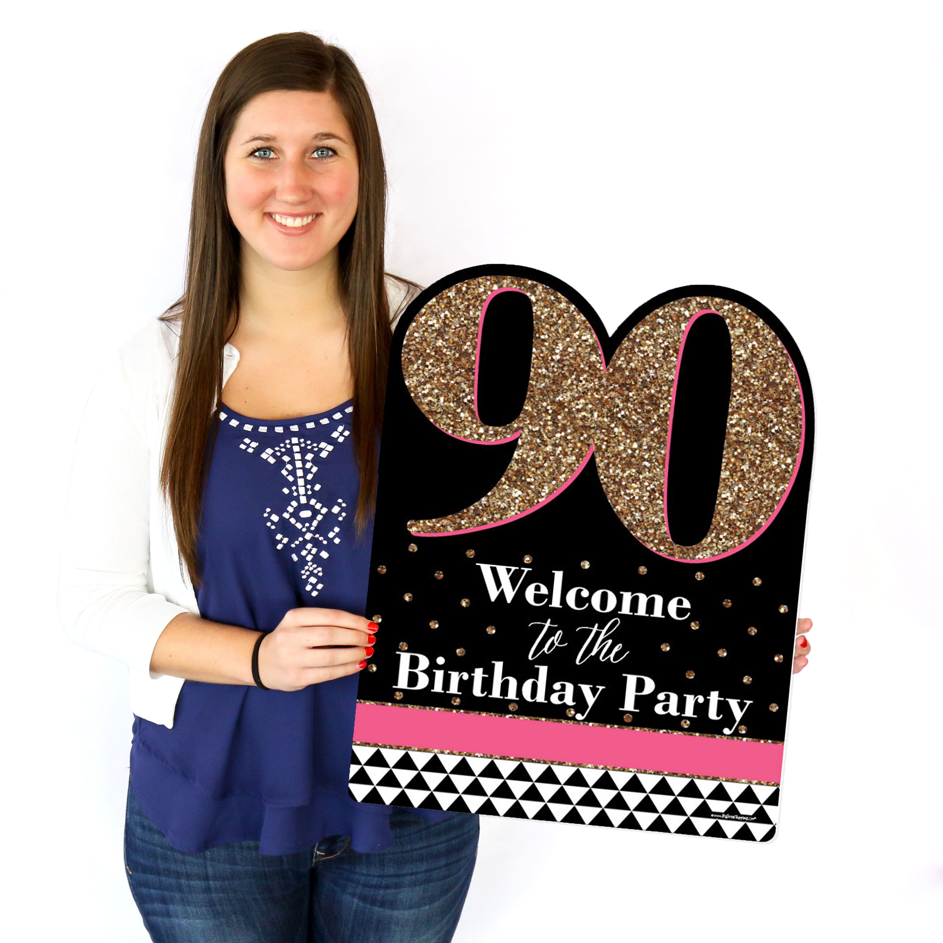 Chic 90th Birthday Pink, Black and Gold Party Decorations Birthday ...