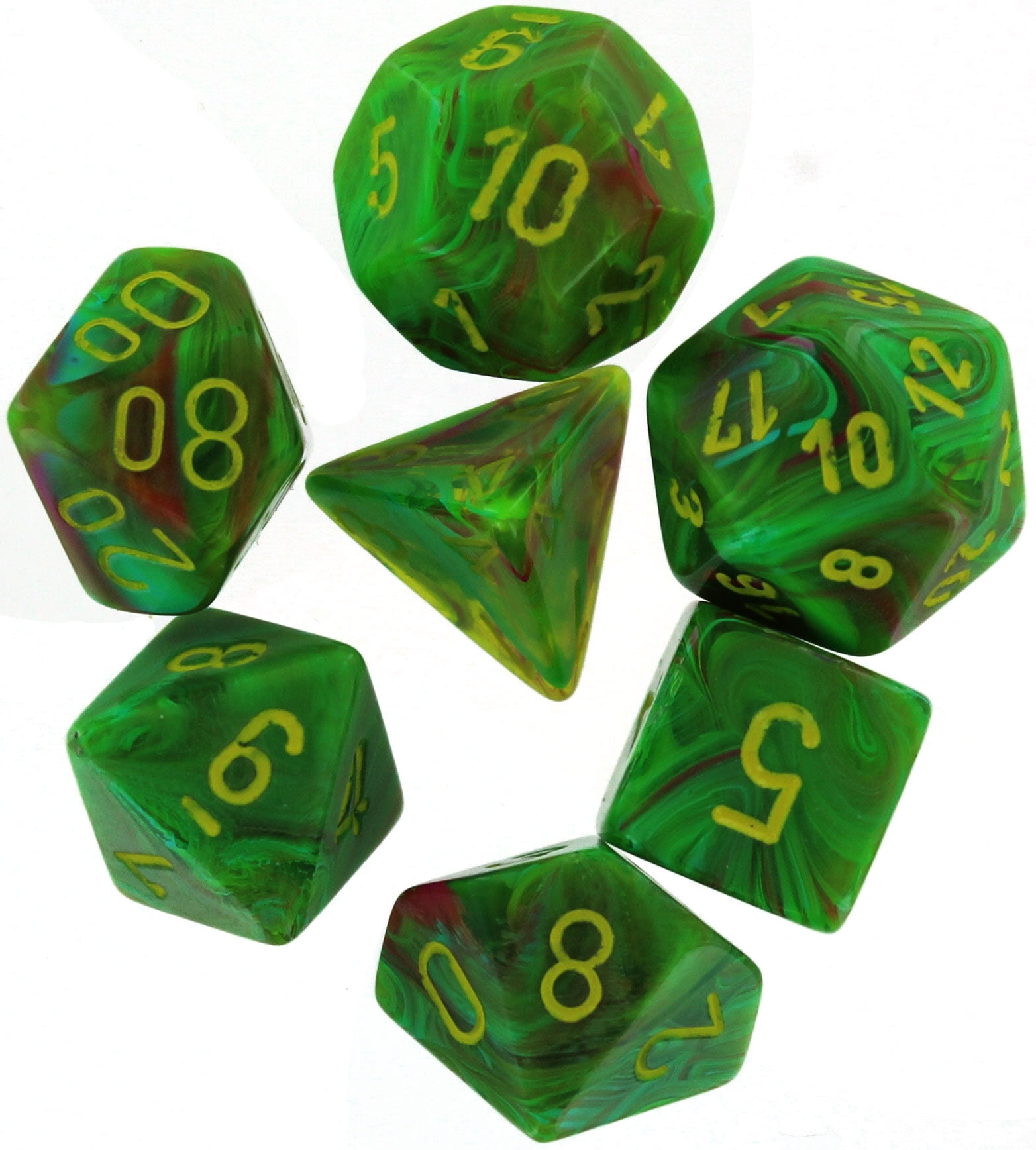Chessex Vortex Slimeyellow Polyhedral 7 Die Set