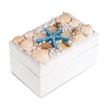 Nautical Box Set, Beach Theme Wooden Jewelry Boxes for Ocean Decor (3 ...