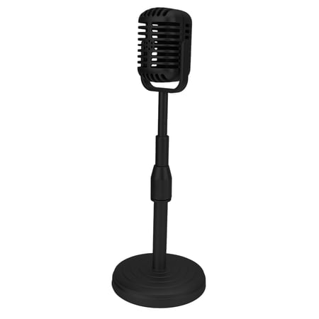 Simulation Microphone And Stand Set, Vintage Microphone Prop Model ...