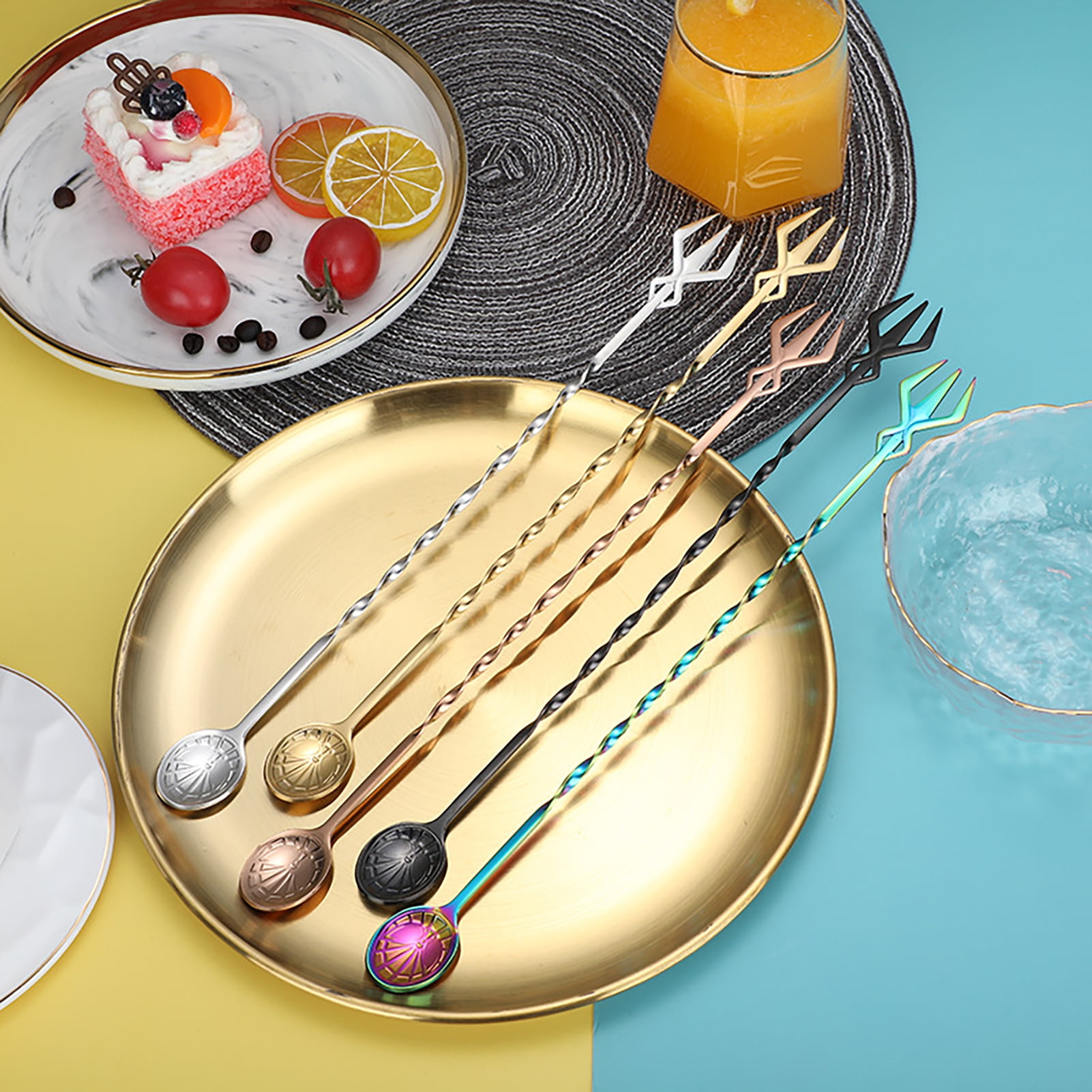 Happy Date Stainless Steel Bartender Mixing Spoon Cocktail Stirrers ...