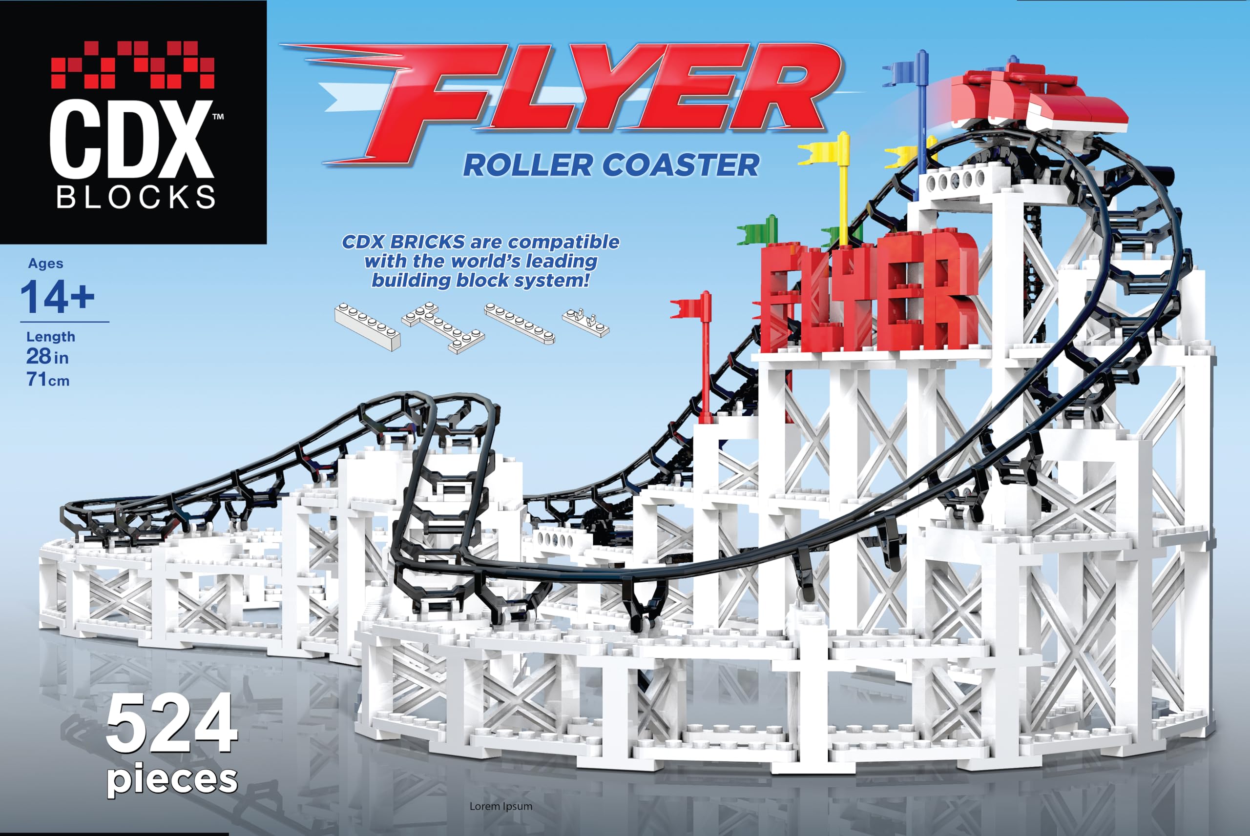 CDX Blocks: Flyer - 539 Pieces, Building Brick Set, Gravity Powered ...