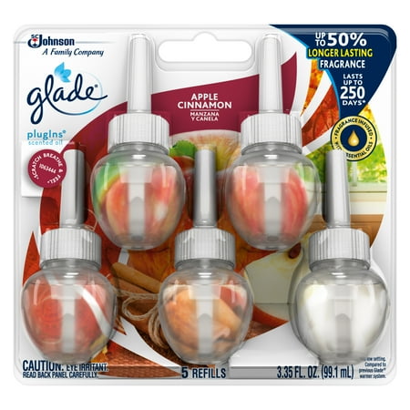 Glade PlugIns Scented Oil Refill Apple Cinnamon, Essential Oil Infused ...