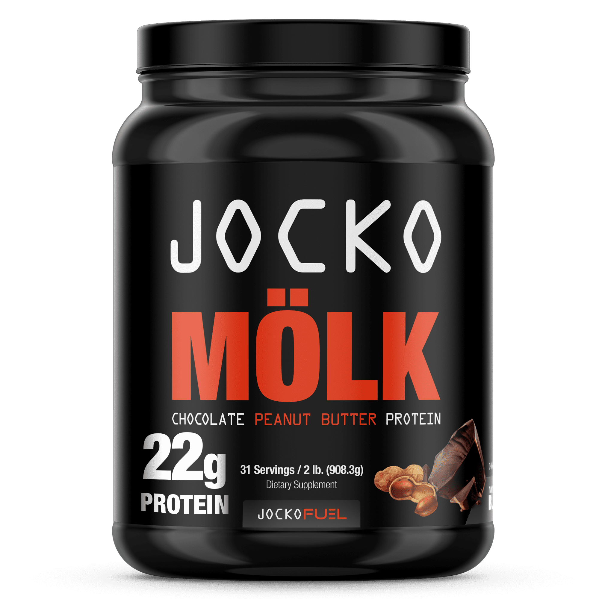 Jocko Mӧlk Protein Powder, Chocolate Peanut Butter, 22g Protein, 2 lb ...
