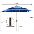 Elite Sunbrella Solar 9ft 3-Tier Patio Umbrella with 80 LED Lights ...