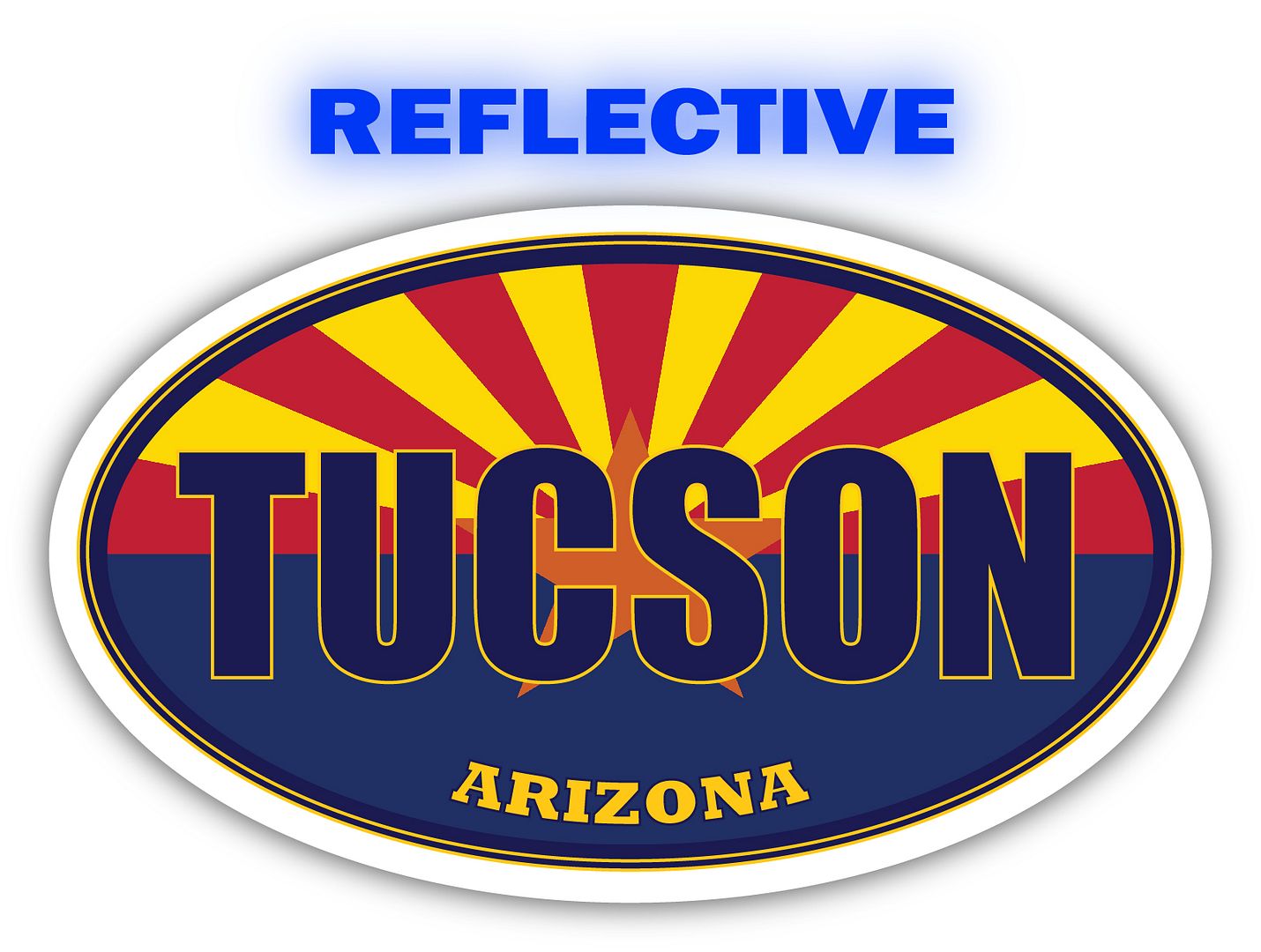 Tucson City Arizona State Flag | AZ Flag Pima County Oval State Colors ...