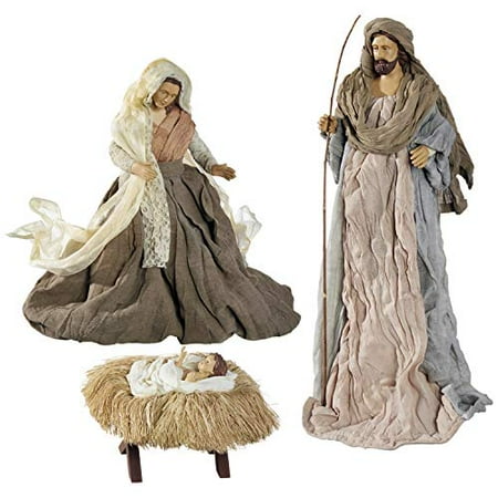 Large Holy Family Christmas Nativity Set, 3 Pieces, 17.5 Inch Tall ...