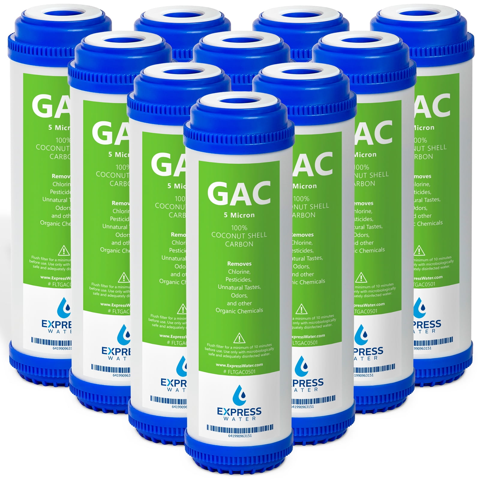 Express Water – 10 Pack Granular Activated Carbon GAC Water Filter ...