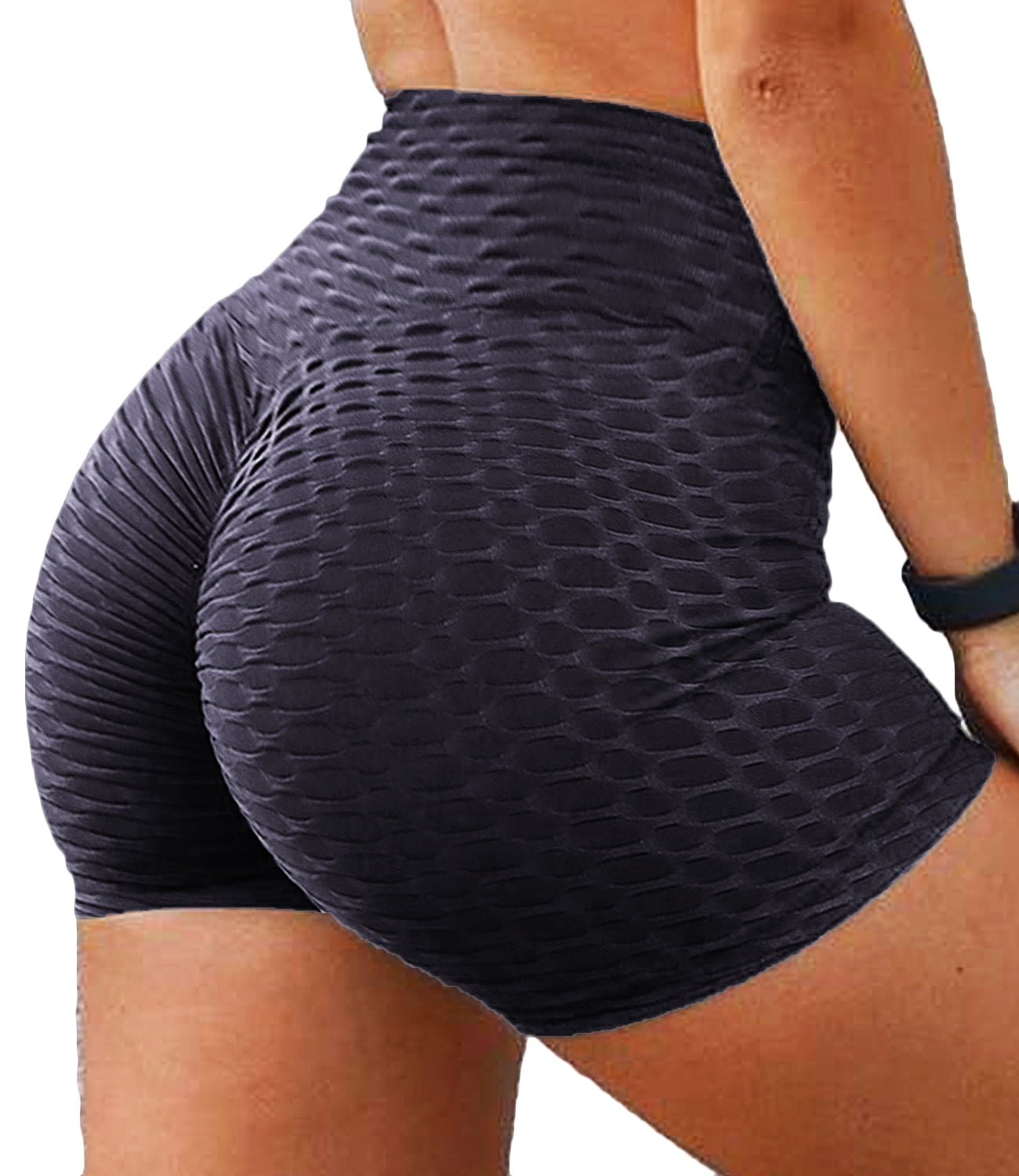 Seasum Womens High Waist Butt Lift Workout Shorts Tummy Control