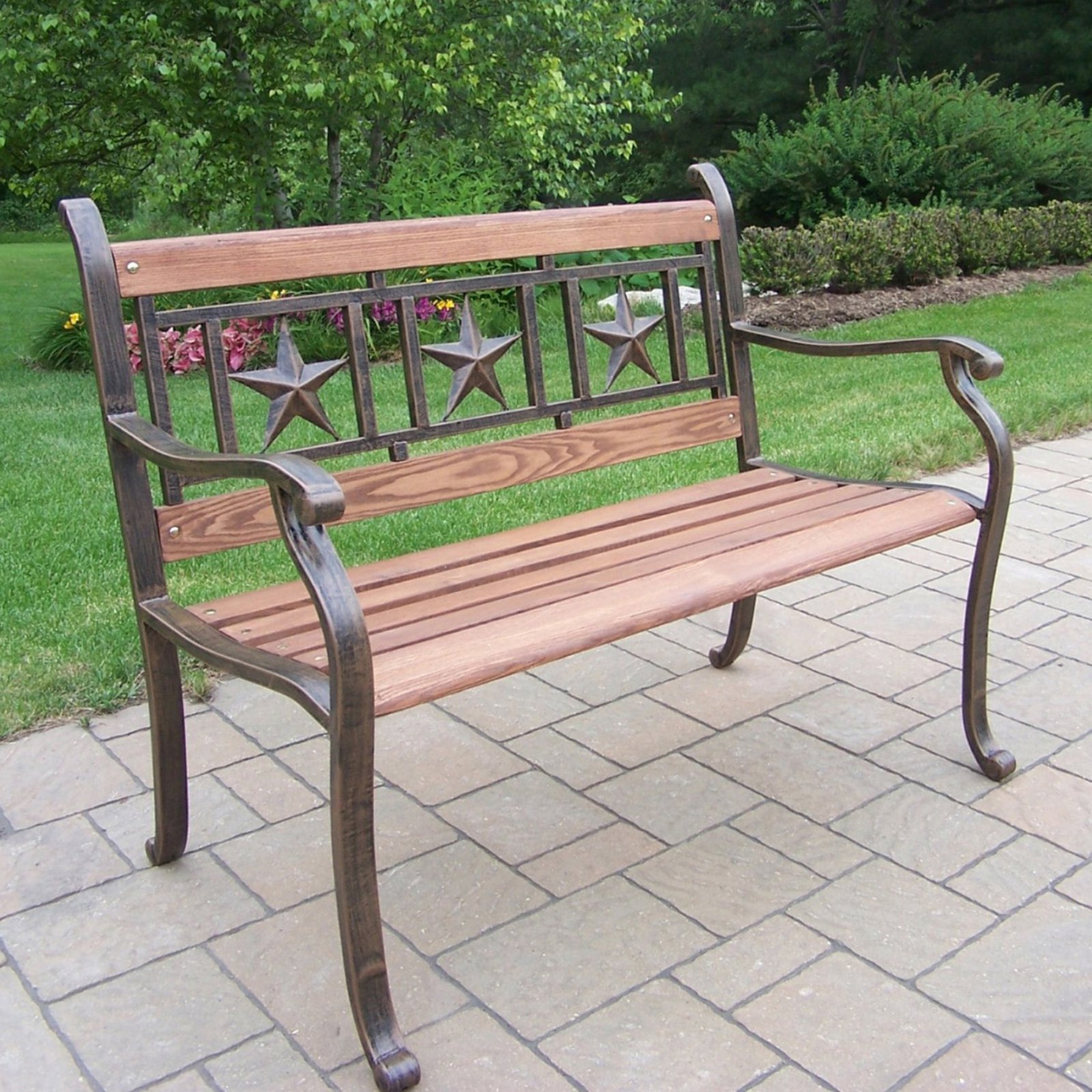 Oakland Living Triple Star Bench - Antique Bronze - Walmart.com