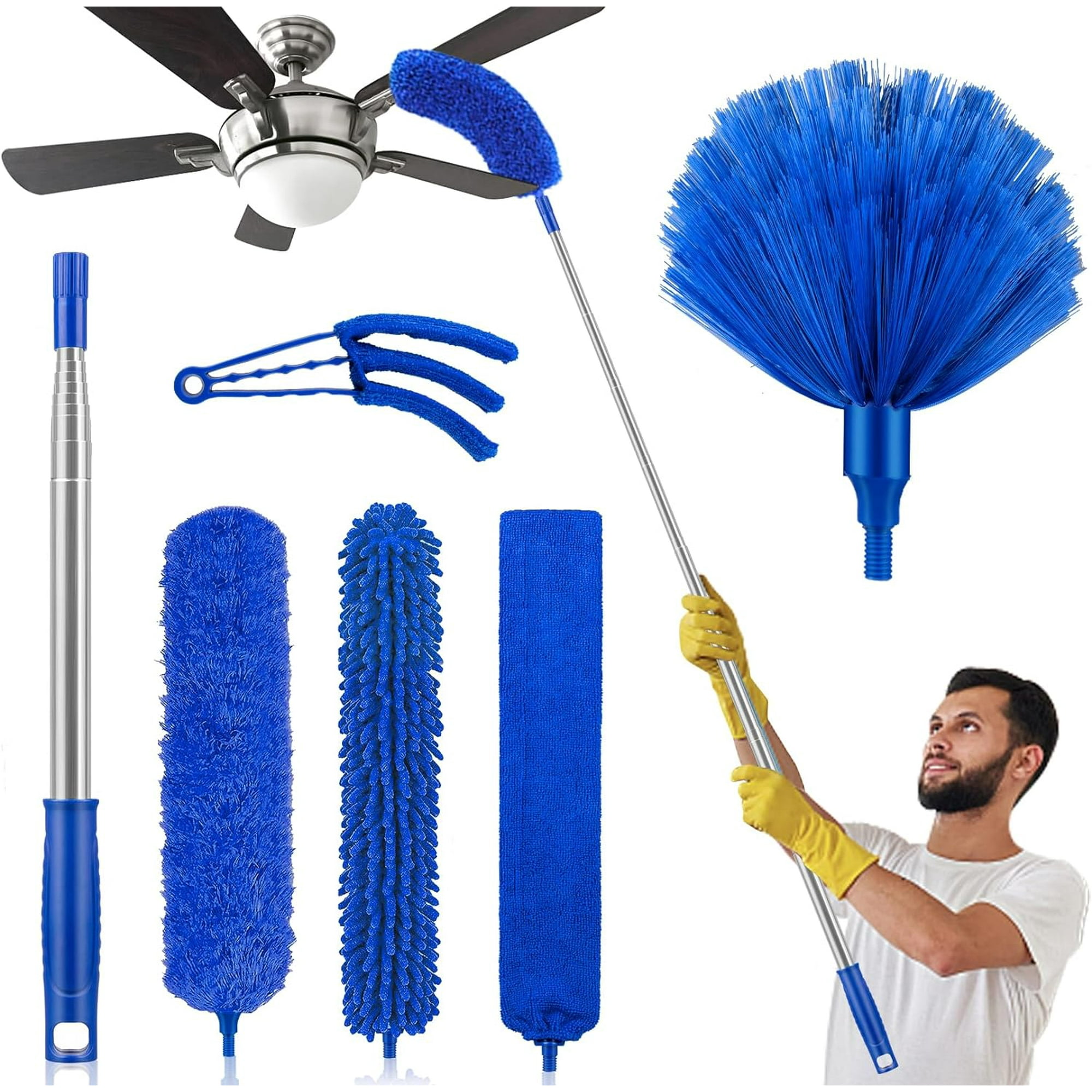 Rejoda-Dusters For Cleaning  Duster With Extension Pole Microfiber Ceiling Fan Cobweb Duster  Long Duster For High Ceilings Wall Refrigerator Applianc