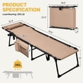 Outdoor Folding Lounge Chair, 5 Angle Adjustable Tanning Bed for ...