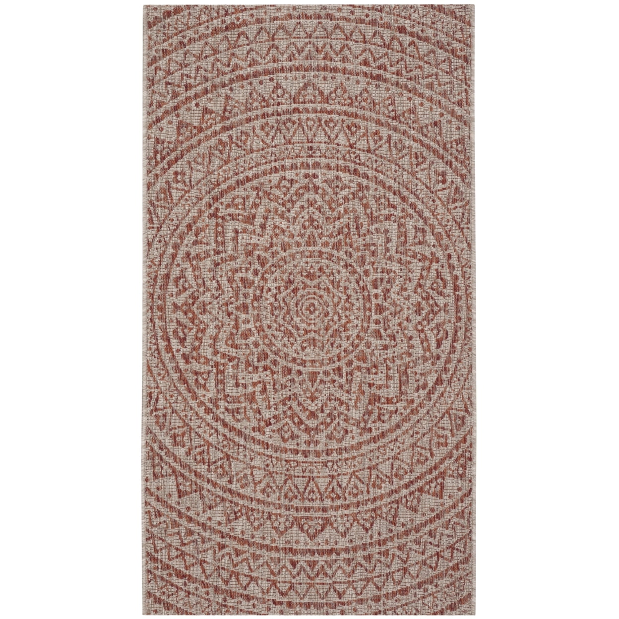 SAFAVIEH Outdoor CY8734-36512 Courtyard Lt Beige / Terracotta Rug ...