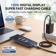Digital Display USB to Type C Cable For Charging 100W 120W Fast ...