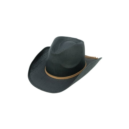 ChicHeadwear Fashion Cowboy Hat w/ Rope Band - Black | Walmart Canada
